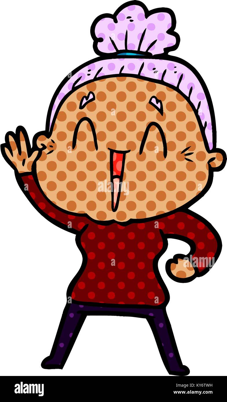 cartoon happy old lady Stock Vector Image & Art - Alamy