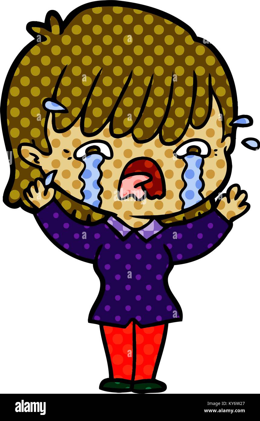 cartoon girl crying Stock Vector Image & Art - Alamy