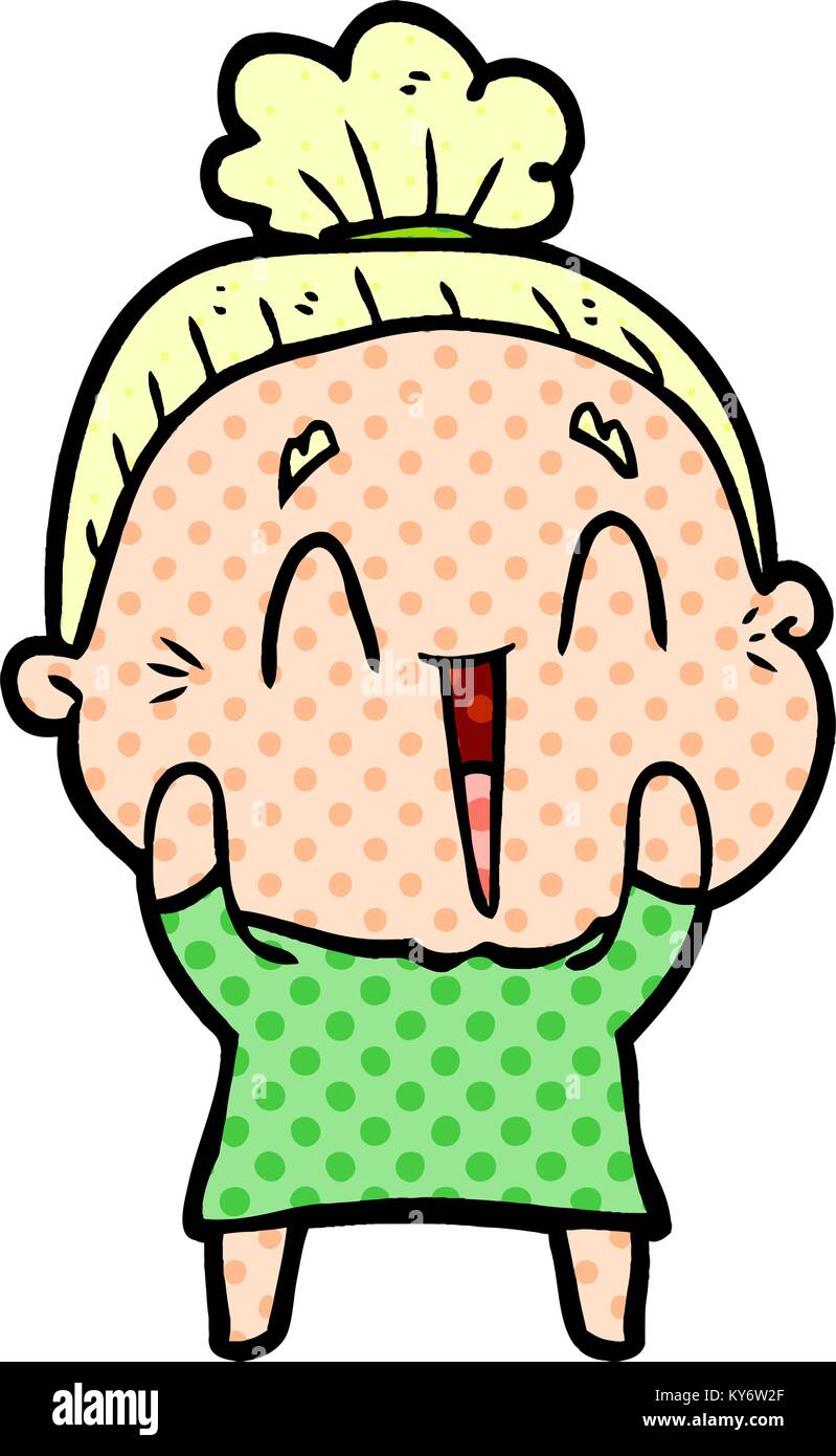 cartoon happy old lady Stock Vector Image & Art - Alamy