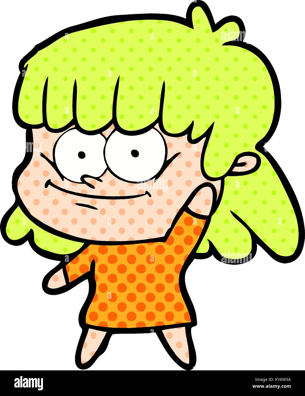 cartoon girl smiling Stock Vector Image & Art - Alamy