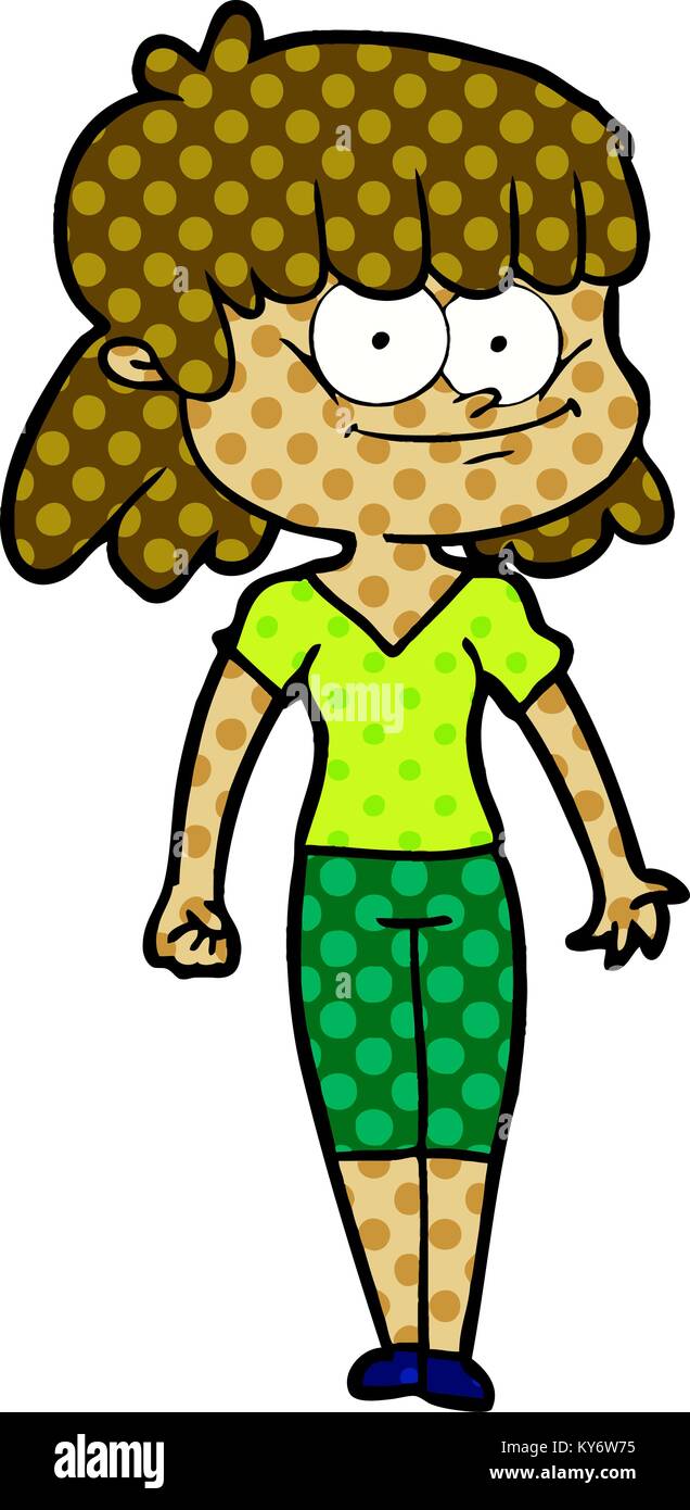 cartoon smiling woman Stock Vector Image & Art - Alamy
