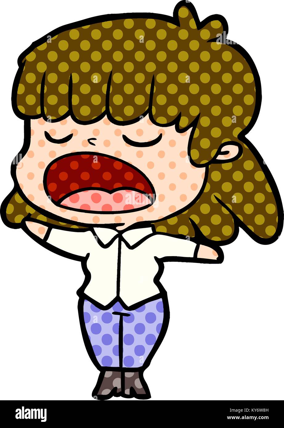 cartoon woman talking loudly Stock Vector Image & Art - Alamy