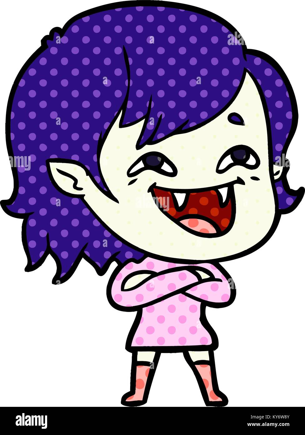 cartoon laughing vampire girl Stock Vector Image & Art - Alamy