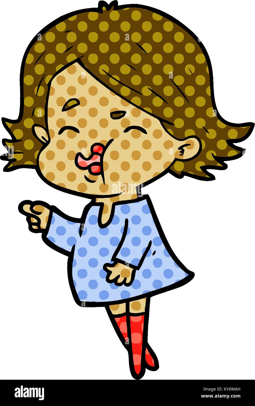 cartoon girl pulling face Stock Vector Image & Art - Alamy