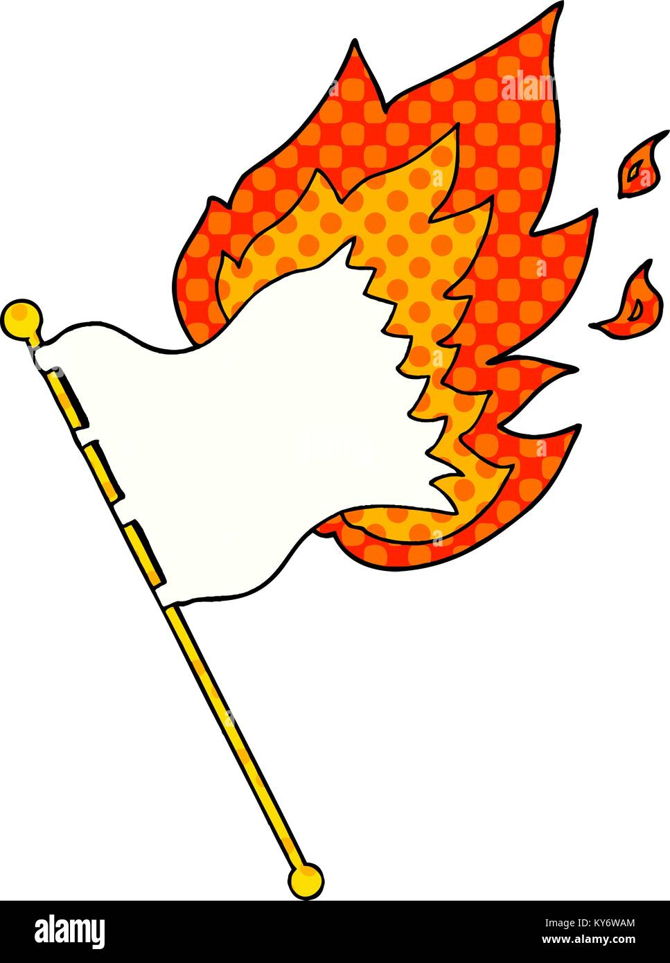 cartoon burning flag Stock Vector Image & Art - Alamy