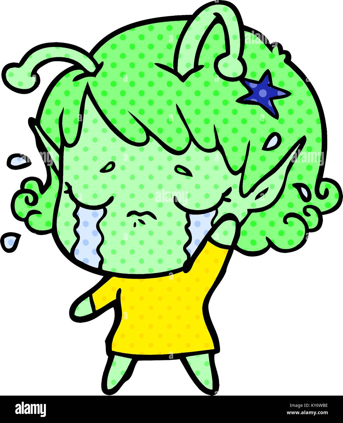 cartoon crying alien girl Stock Vector Image & Art - Alamy