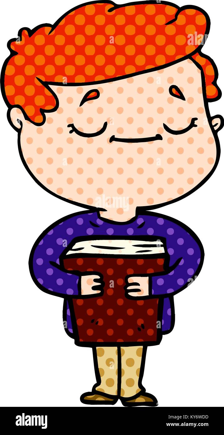 cartoon peaceful man carrying book Stock Vector Image & Art - Alamy