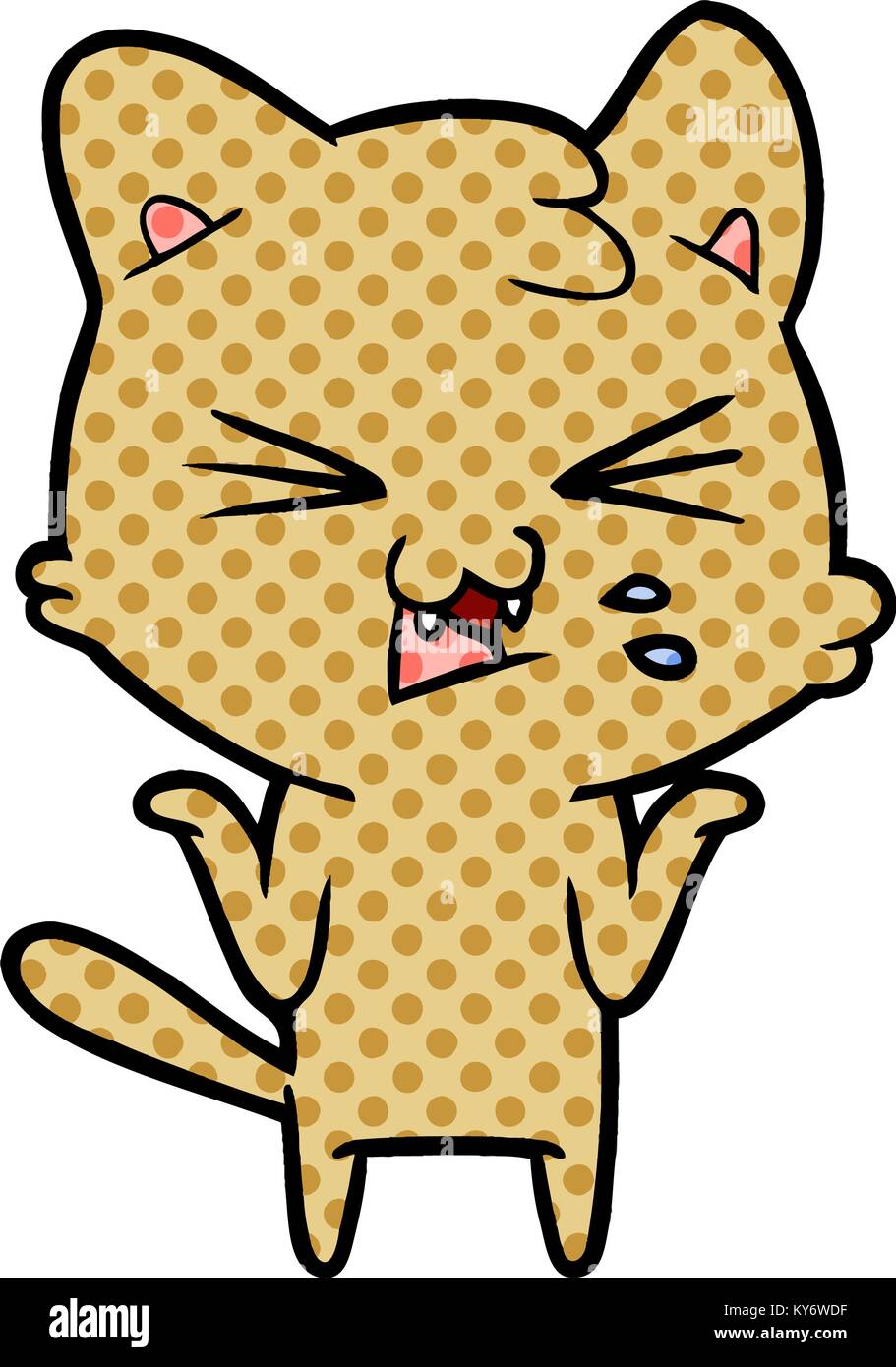 cartoon cat hissing Stock Vector Image & Art - Alamy