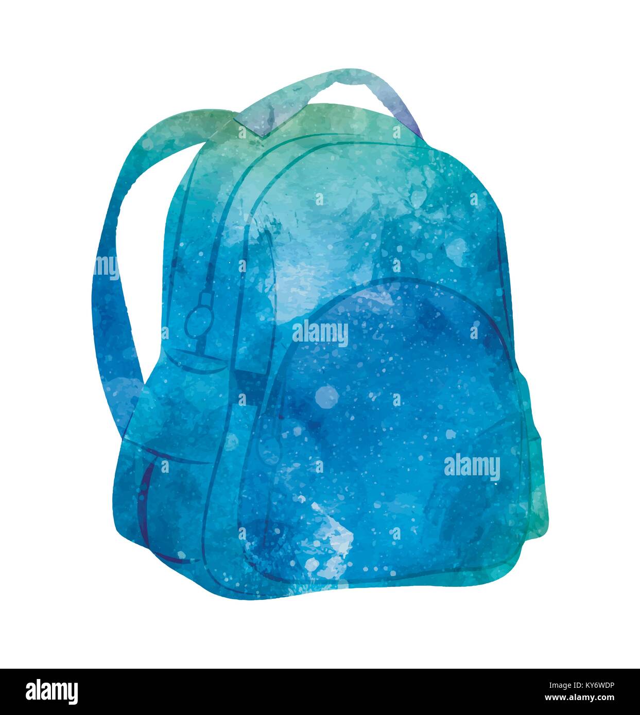 Watercolor Backpack on white Stock Vector Image & Art - Alamy