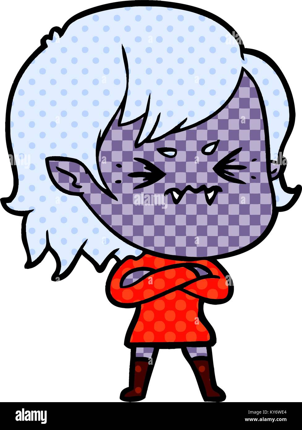 annoyed cartoon vampire girl Stock Vector Image & Art - Alamy