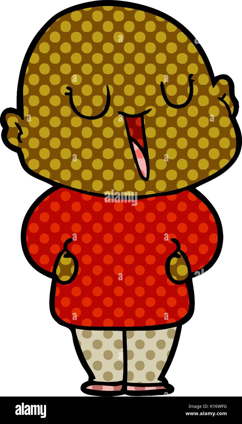 happy cartoon bald man Stock Vector Image & Art - Alamy