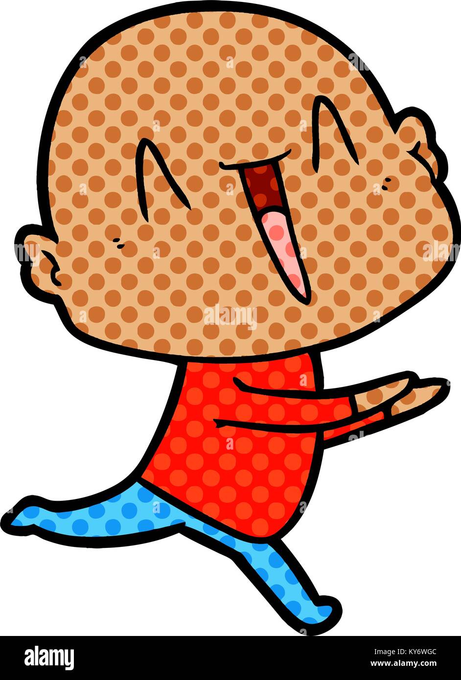 happy cartoon bald man Stock Vector Image & Art - Alamy