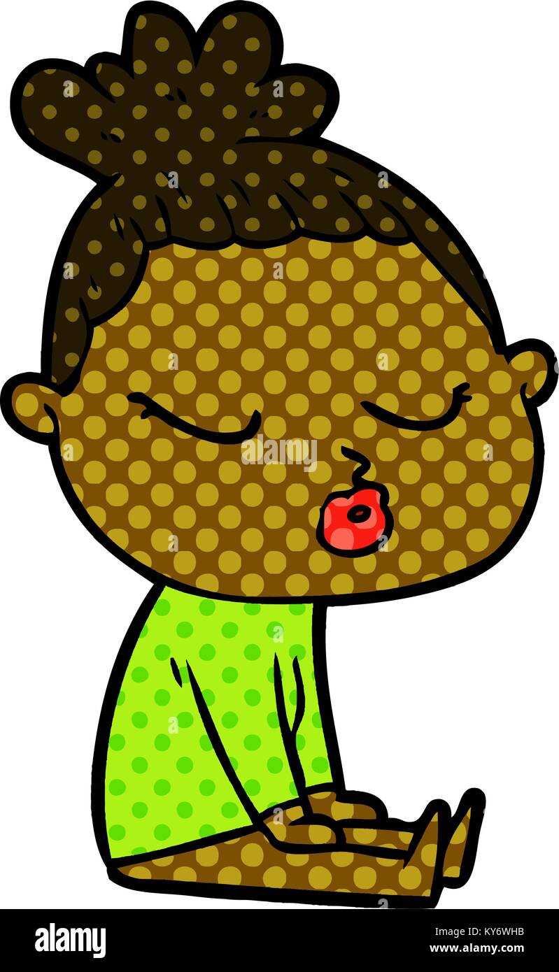 cartoon calm woman Stock Vector Image & Art - Alamy