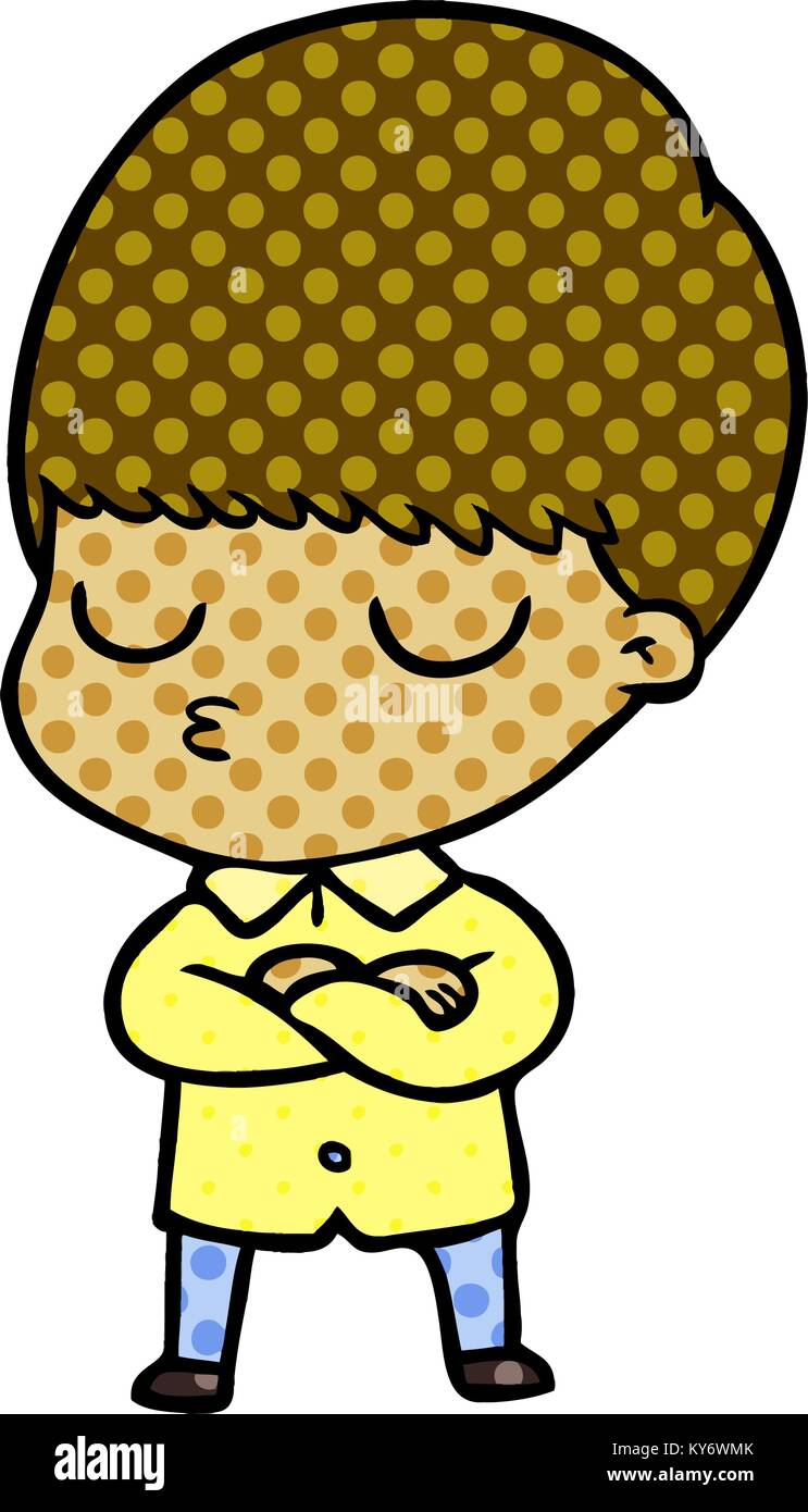 cartoon calm boy Stock Vector Image & Art - Alamy
