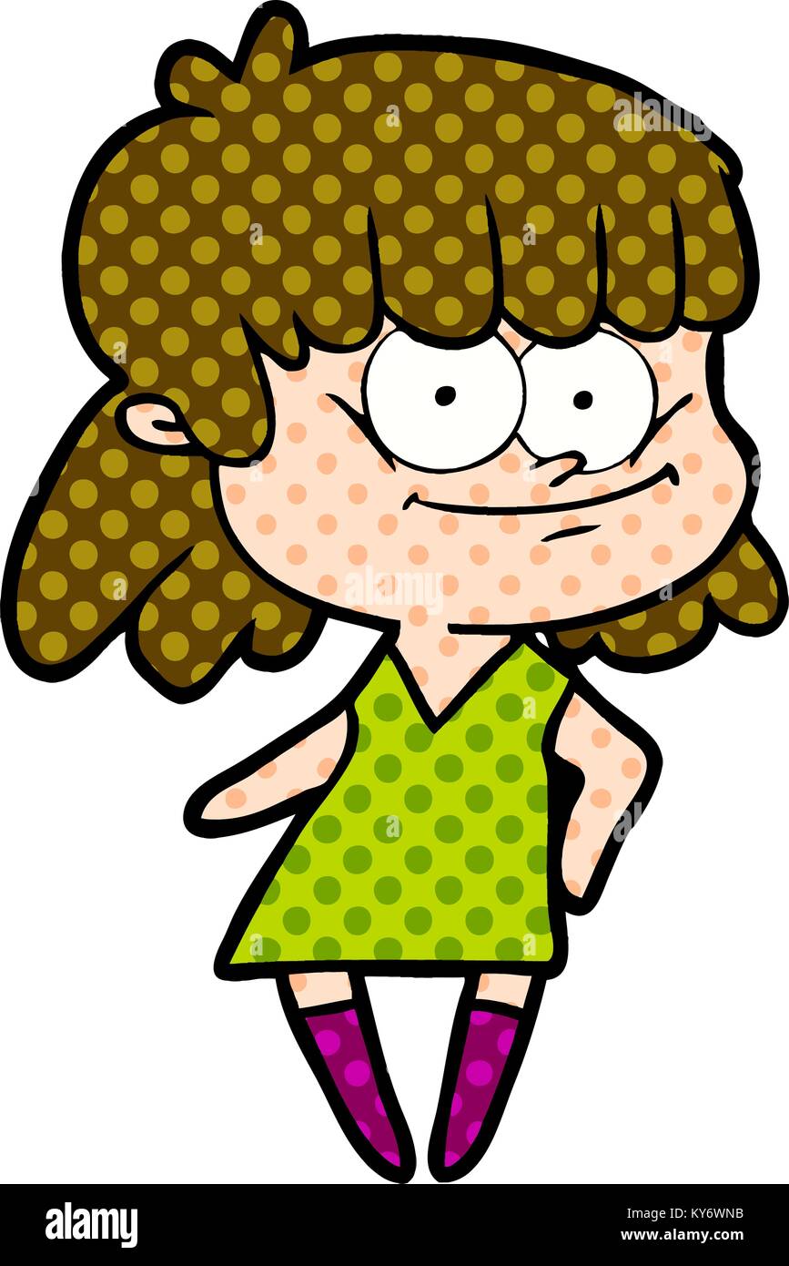 cartoon smiling woman Stock Vector Image & Art - Alamy