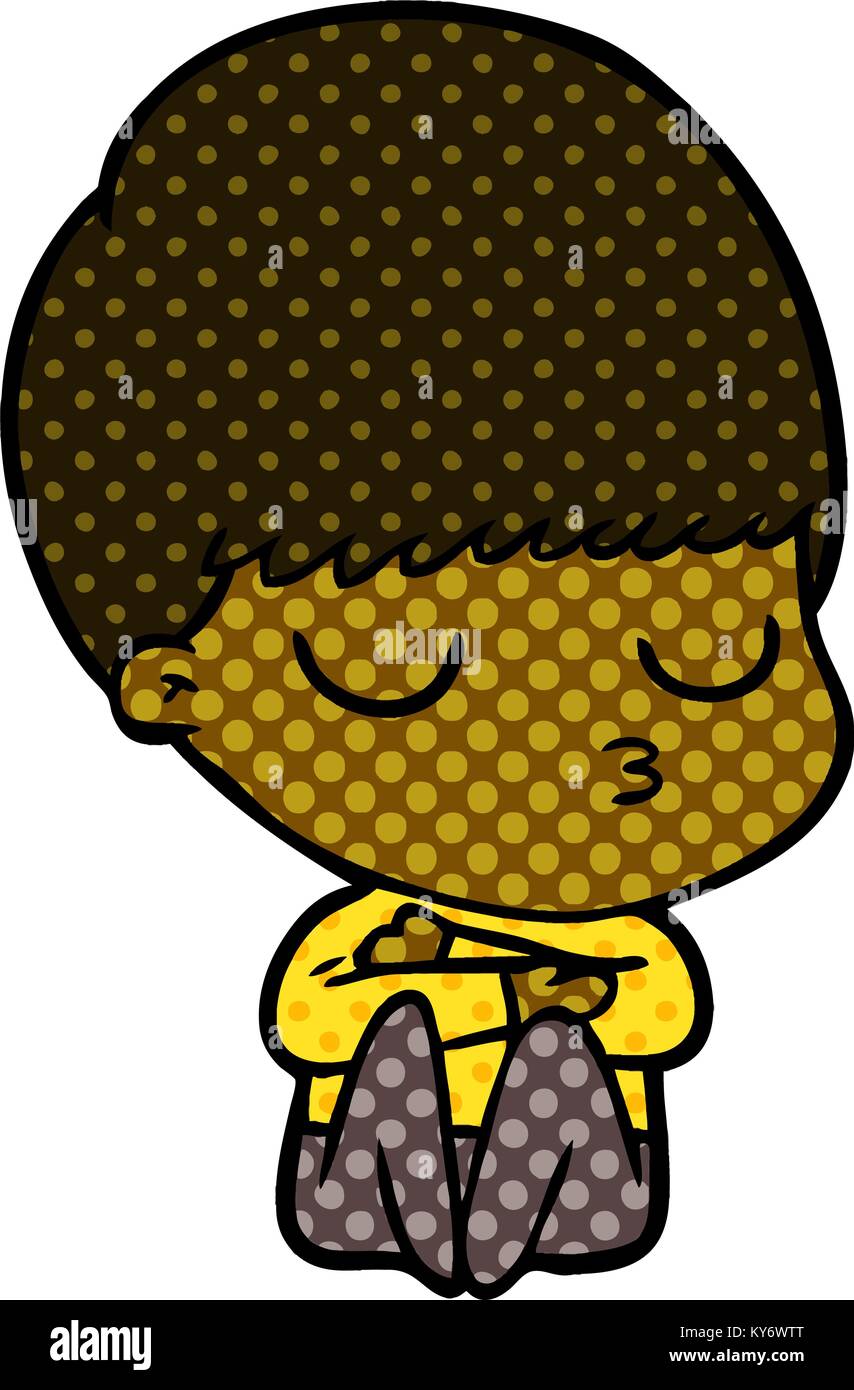 cartoon calm boy Stock Vector Image & Art - Alamy