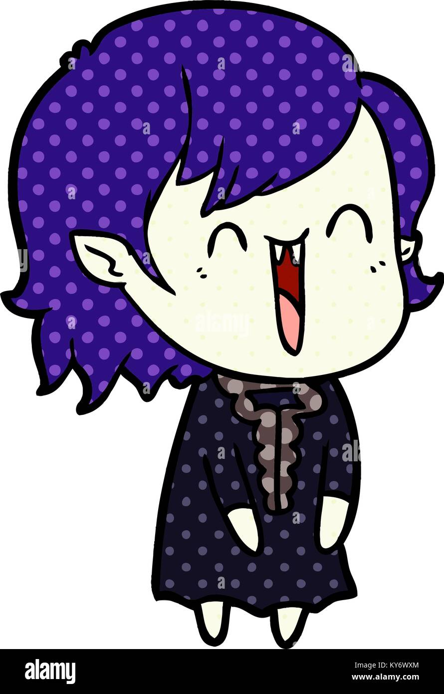 cute cartoon happy vampire girl Stock Vector Image & Art - Alamy