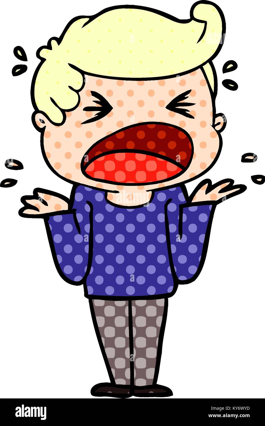cartoon shouting man Stock Vector Image & Art - Alamy