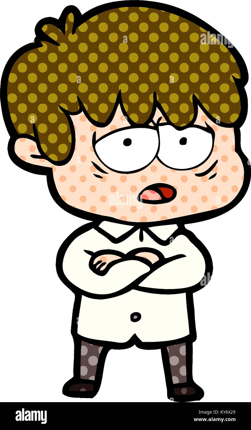 cartoon exhausted boy Stock Vector Image & Art - Alamy