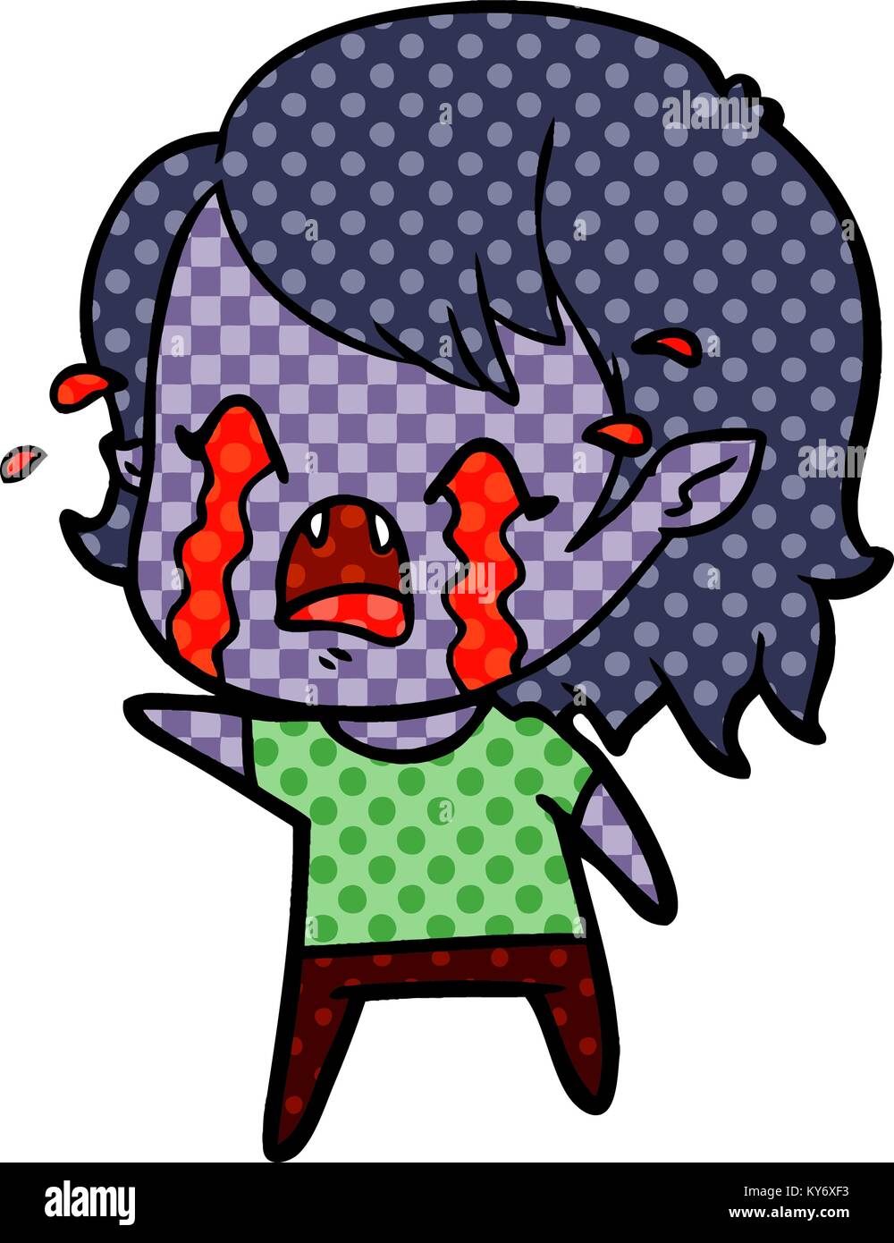 cartoon crying vampire girl Stock Vector Image & Art - Alamy