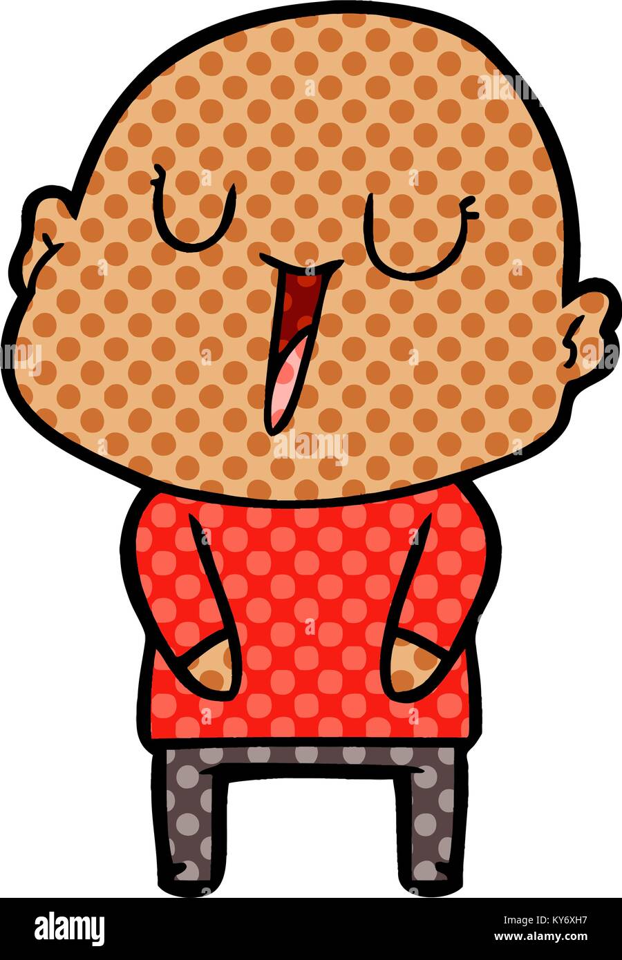 happy cartoon bald man Stock Vector Image & Art - Alamy
