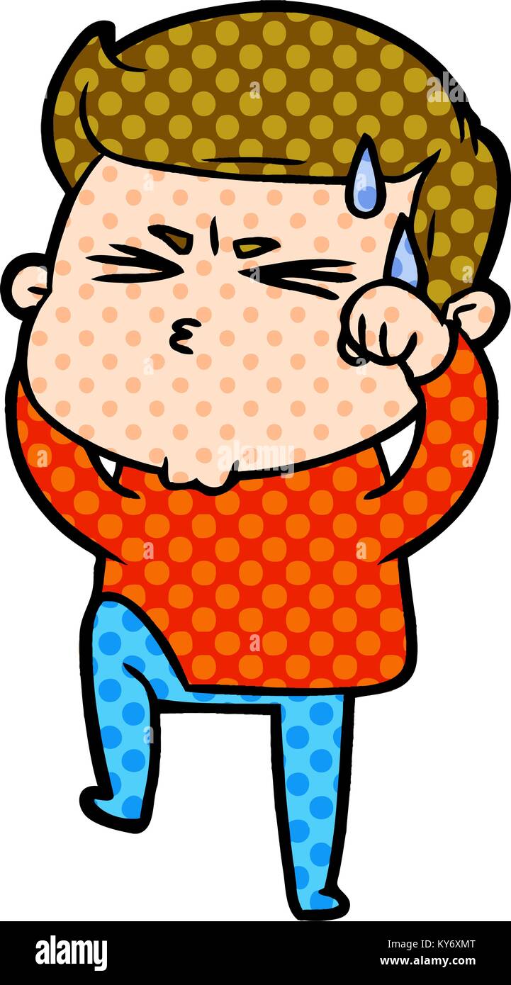 cartoon man sweating Stock Vector Image & Art - Alamy