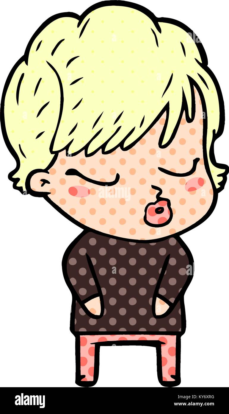 cartoon woman with eyes shut Stock Vector Image & Art - Alamy
