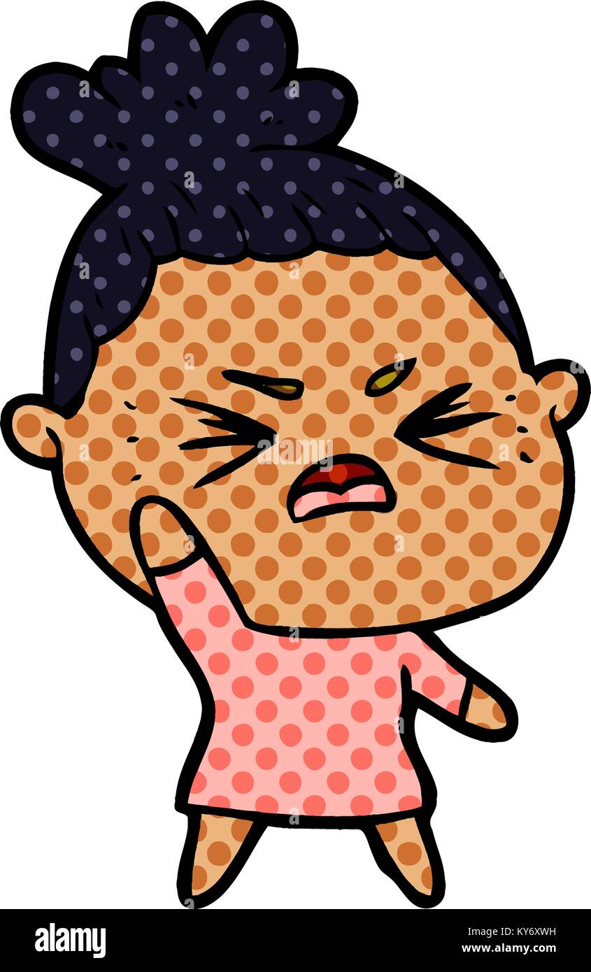 cartoon angry woman Stock Vector Image & Art - Alamy