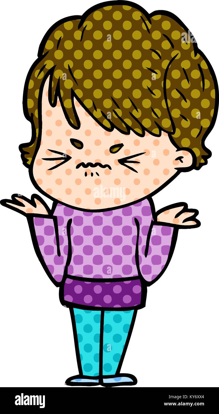 cartoon frustrated woman Stock Vector Image & Art - Alamy