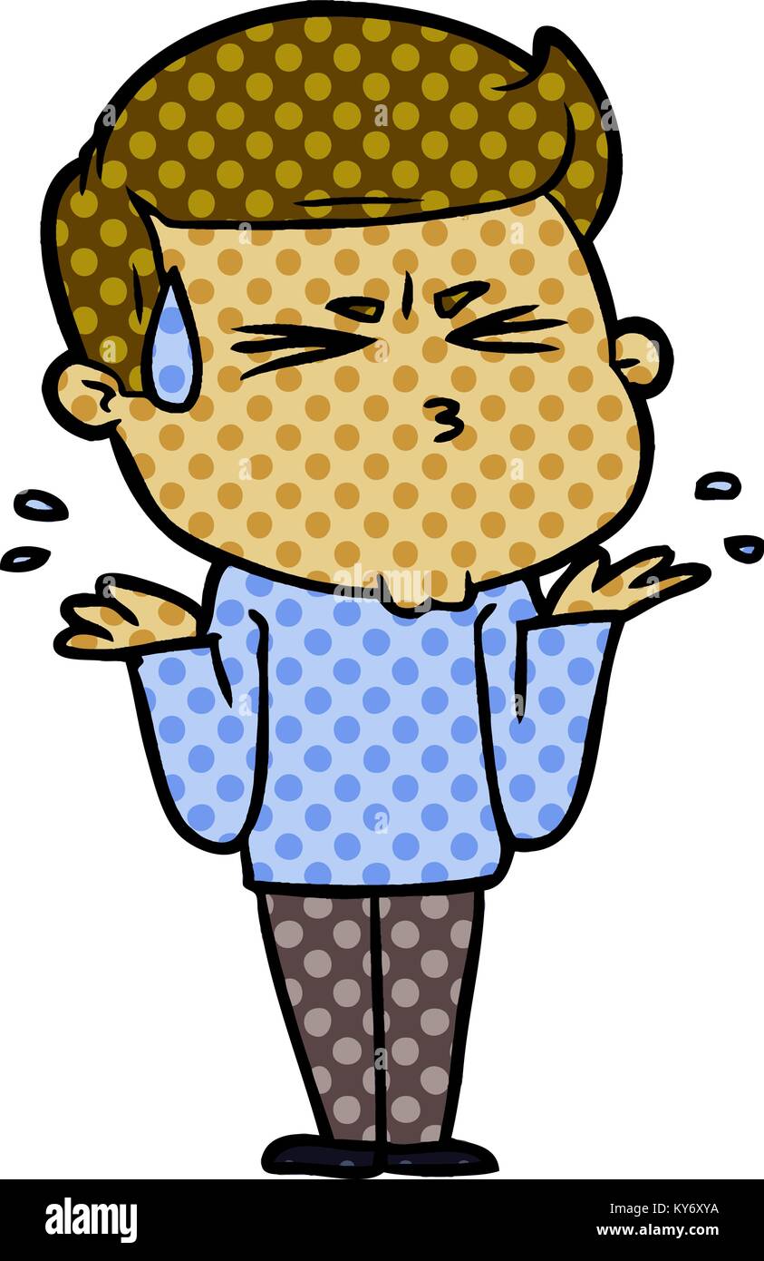 cartoon man sweating Stock Vector Image & Art - Alamy