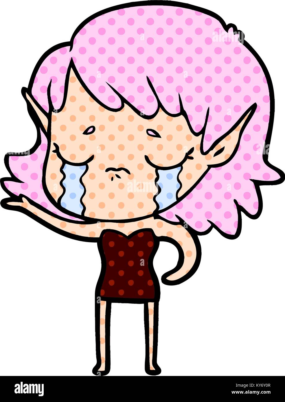 cartoon crying elf girl Stock Vector Image & Art - Alamy