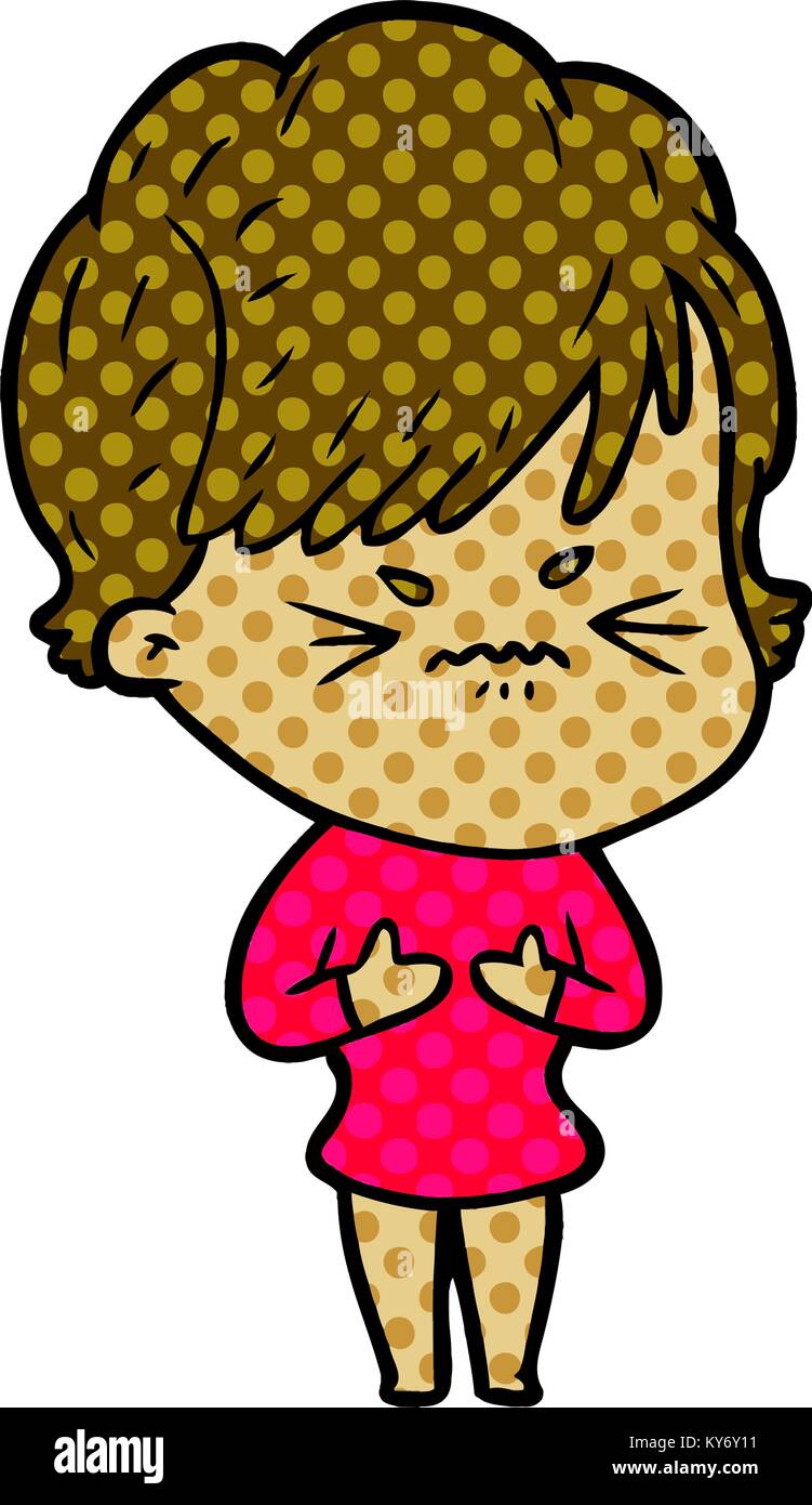 cartoon frustrated woman Stock Vector Image & Art - Alamy