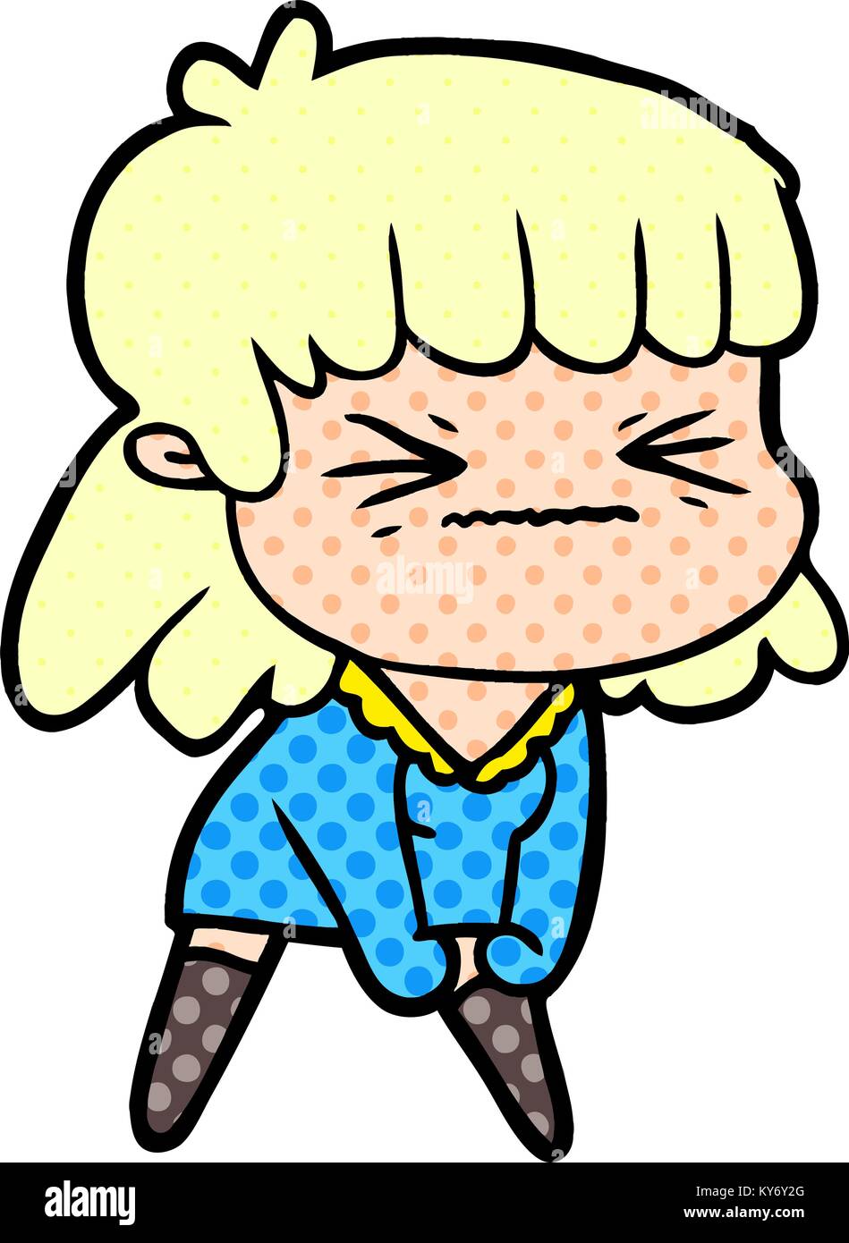 cartoon angry girl Stock Vector Image & Art - Alamy