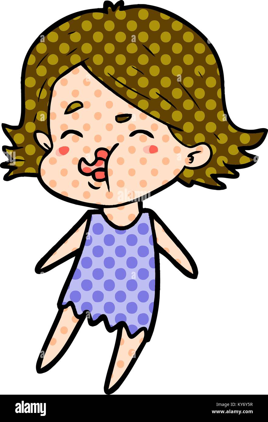 cartoon girl pulling face Stock Vector Image & Art - Alamy
