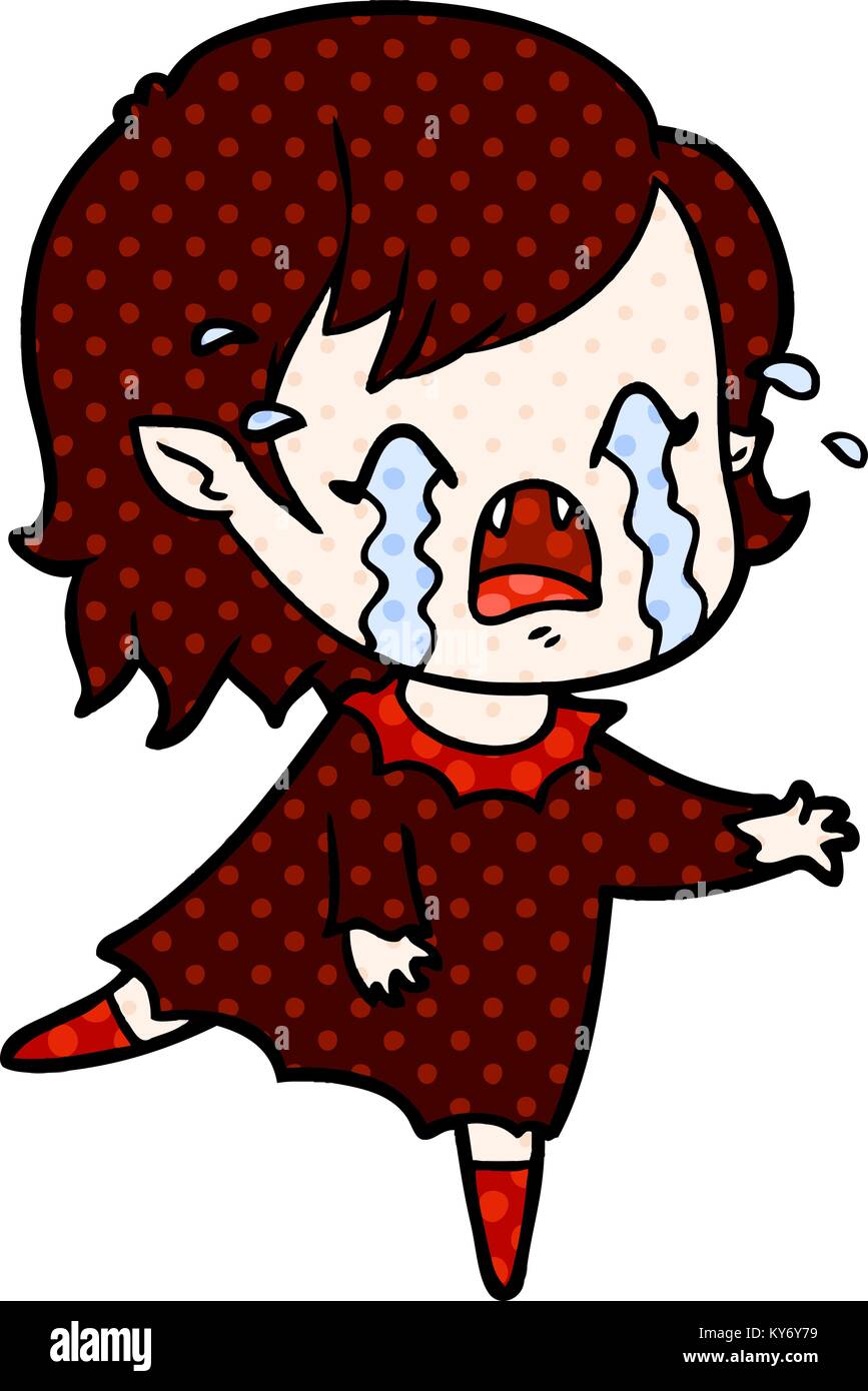 cartoon crying vampire girl Stock Vector Image & Art - Alamy