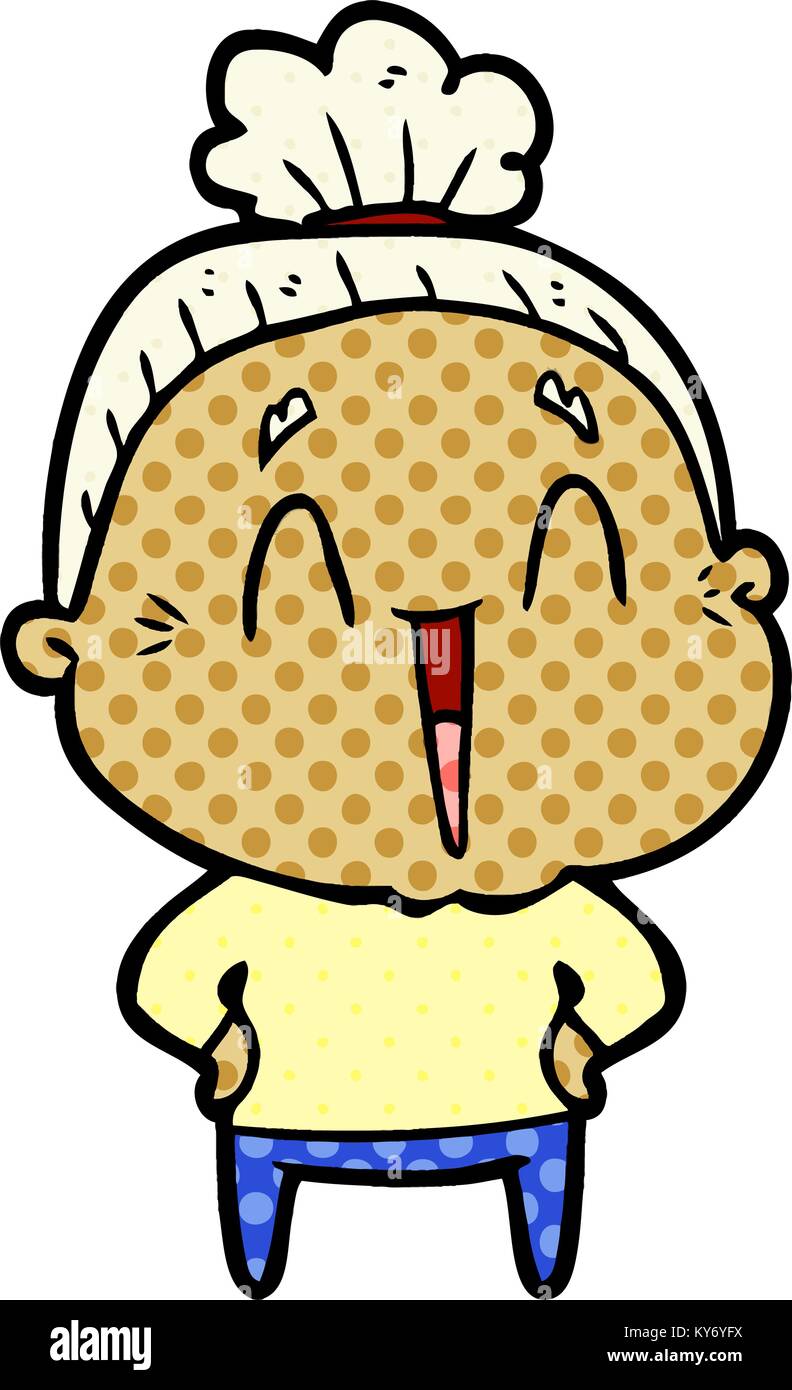 cartoon happy old lady Stock Vector Image & Art - Alamy