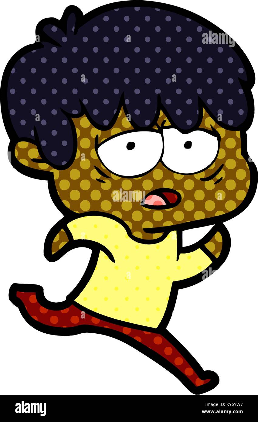 cartoon exhausted boy Stock Vector Image & Art - Alamy