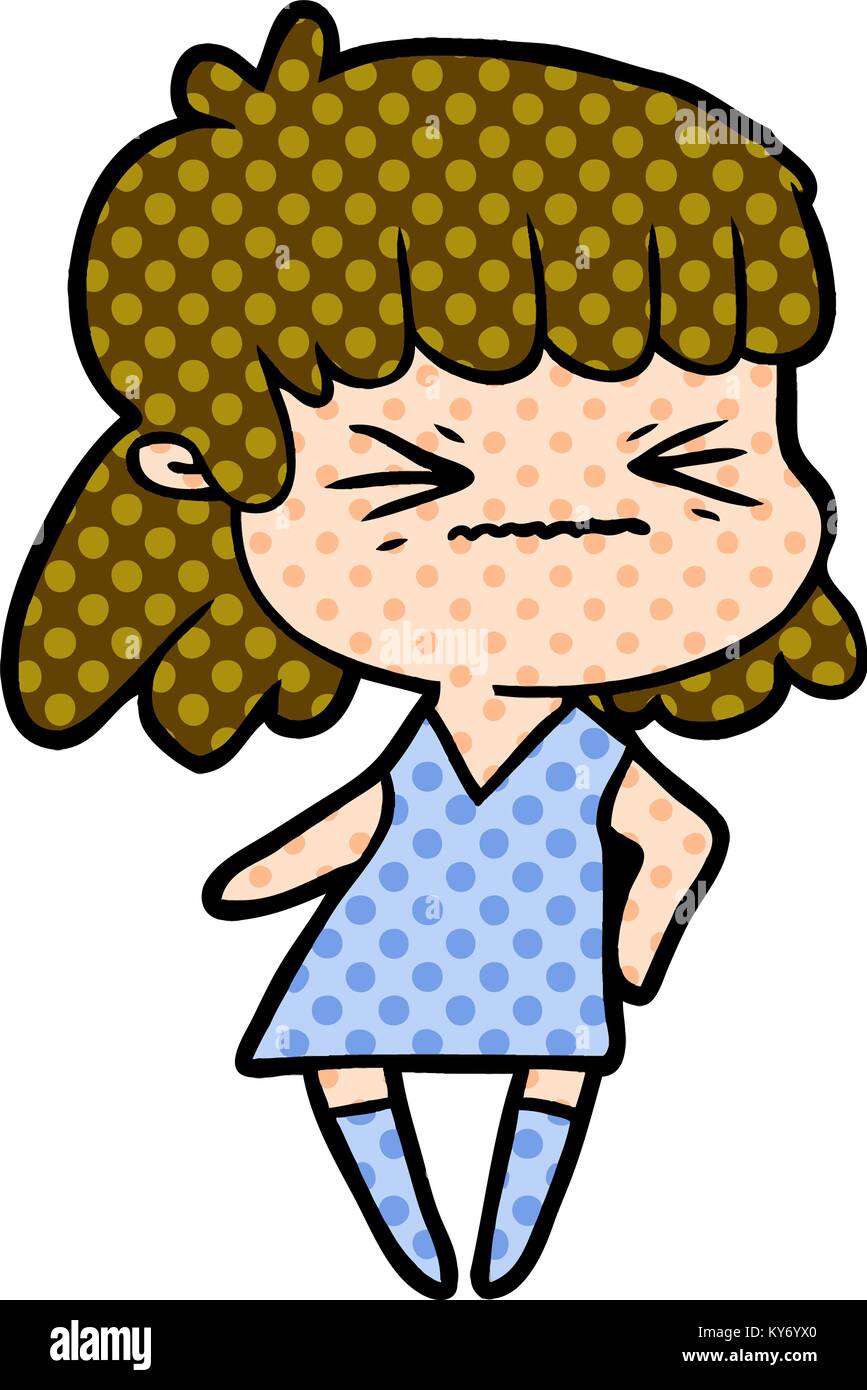 cartoon angry girl Stock Vector Image & Art - Alamy