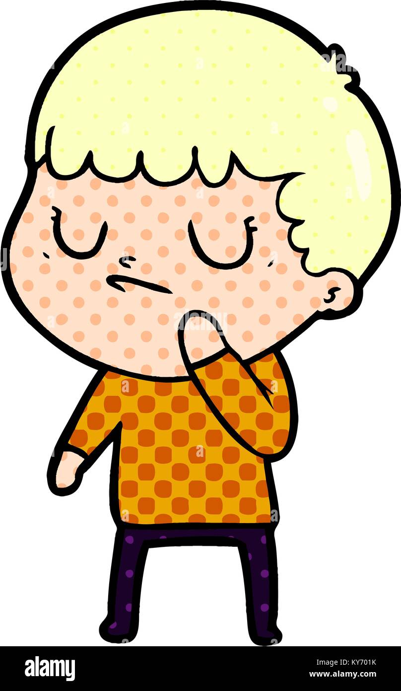 cartoon grumpy boy Stock Vector Image & Art - Alamy