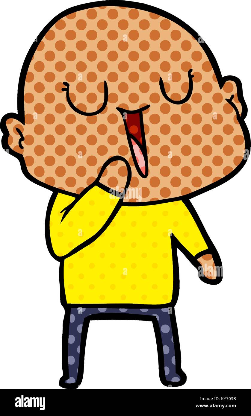happy cartoon bald man Stock Vector Image & Art - Alamy