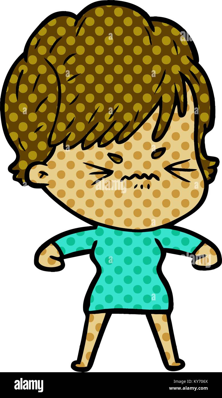 cartoon frustrated woman Stock Vector Image & Art - Alamy