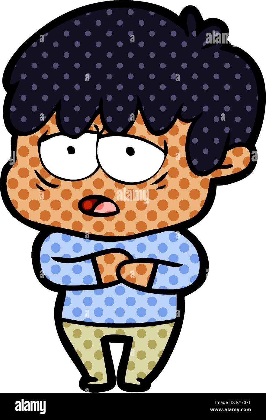 cartoon exhausted boy Stock Vector Image & Art - Alamy