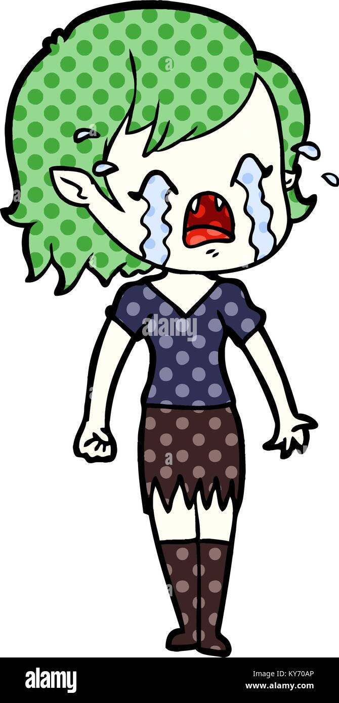 cartoon crying vampire girl Stock Vector Image & Art - Alamy
