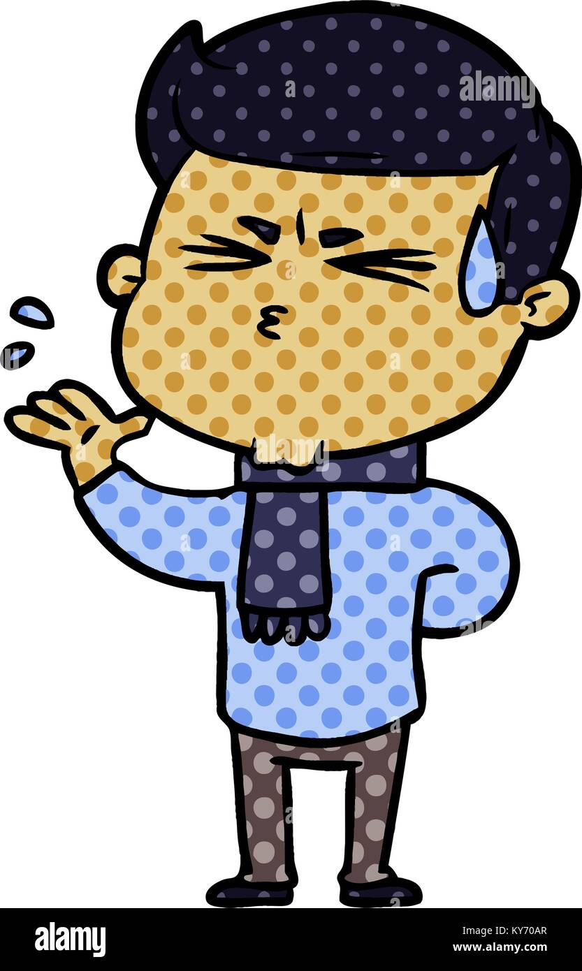 cartoon man sweating Stock Vector Image & Art - Alamy