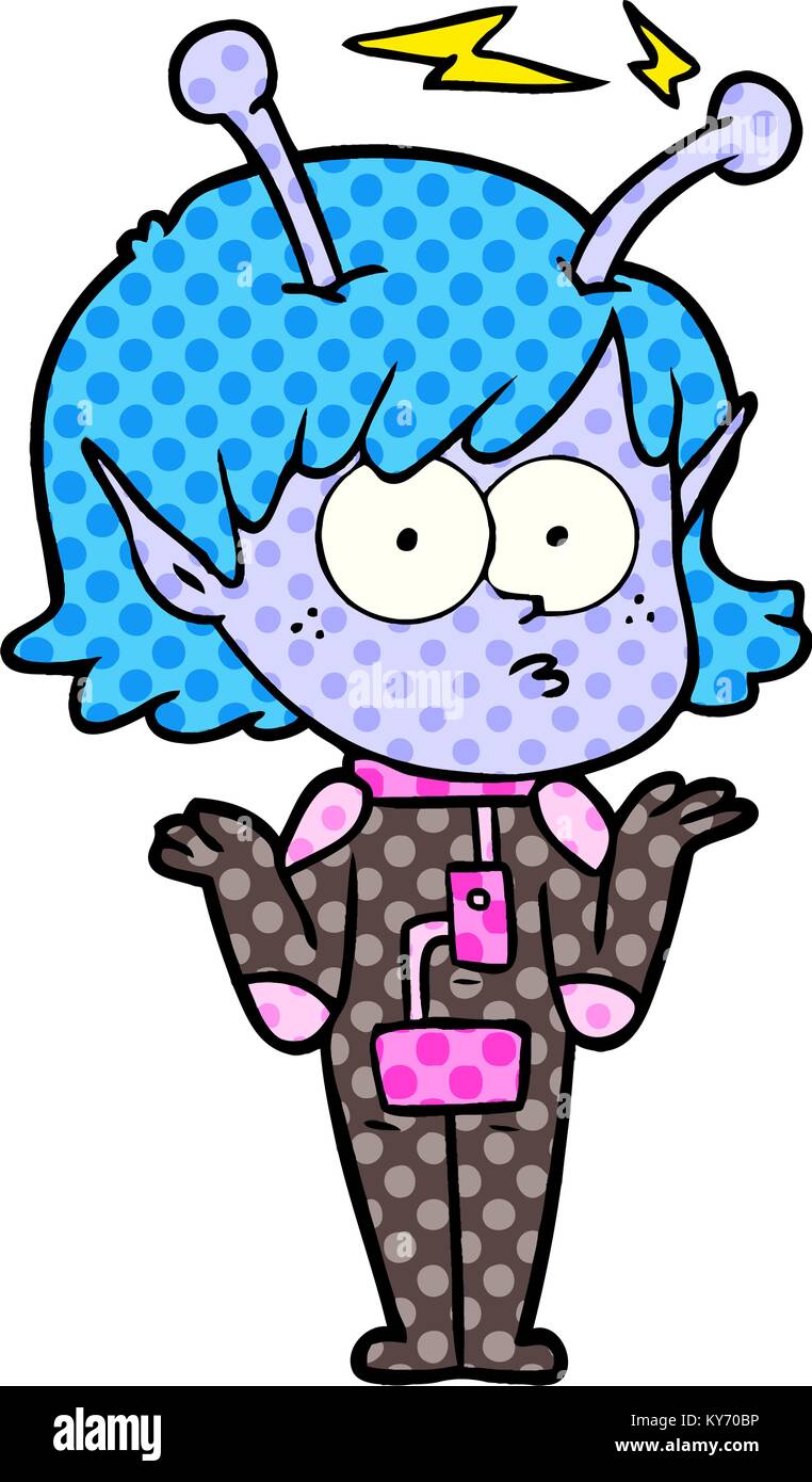 cartoon alien girl Stock Vector Image & Art - Alamy