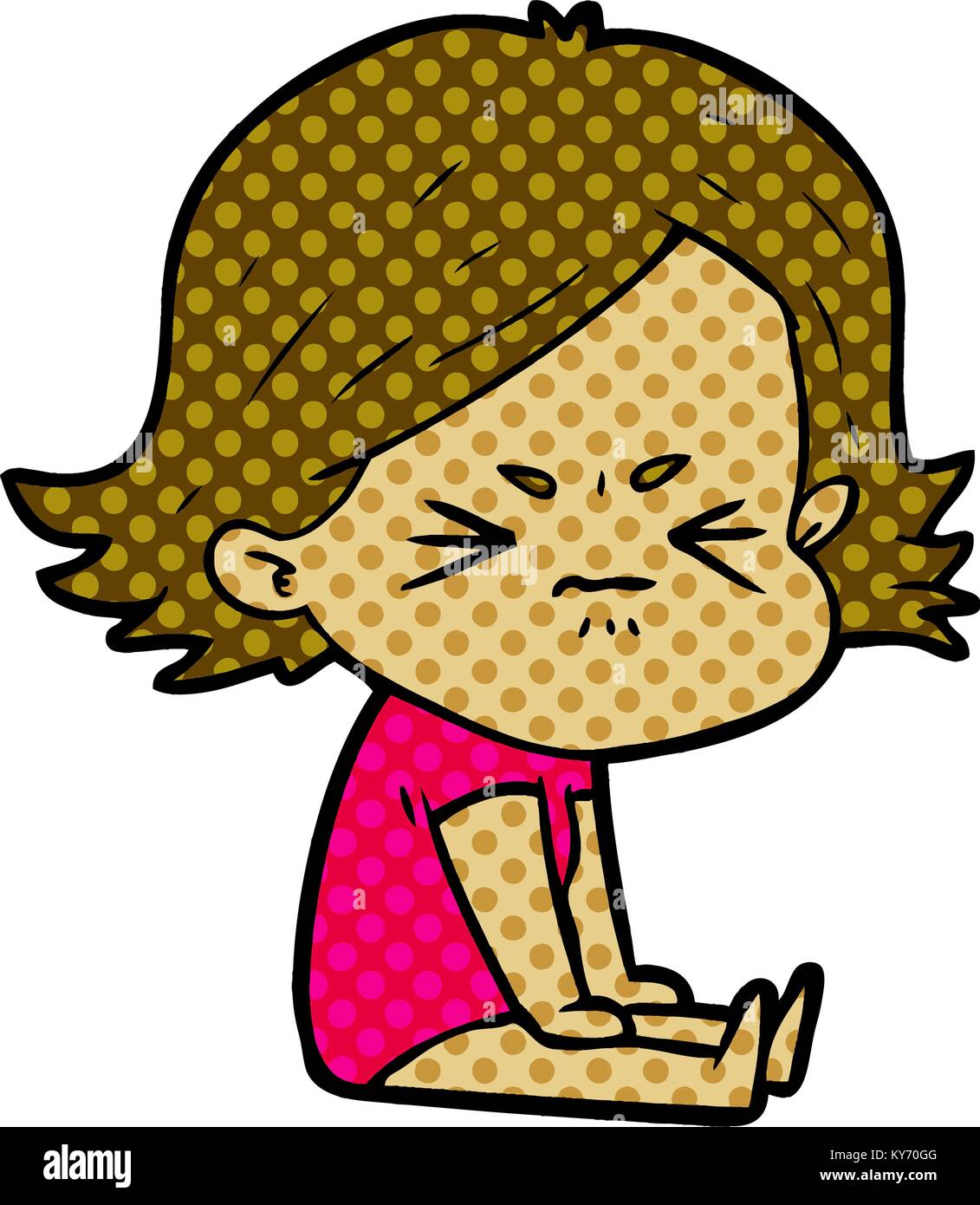cartoon angry girl Stock Vector Image & Art - Alamy