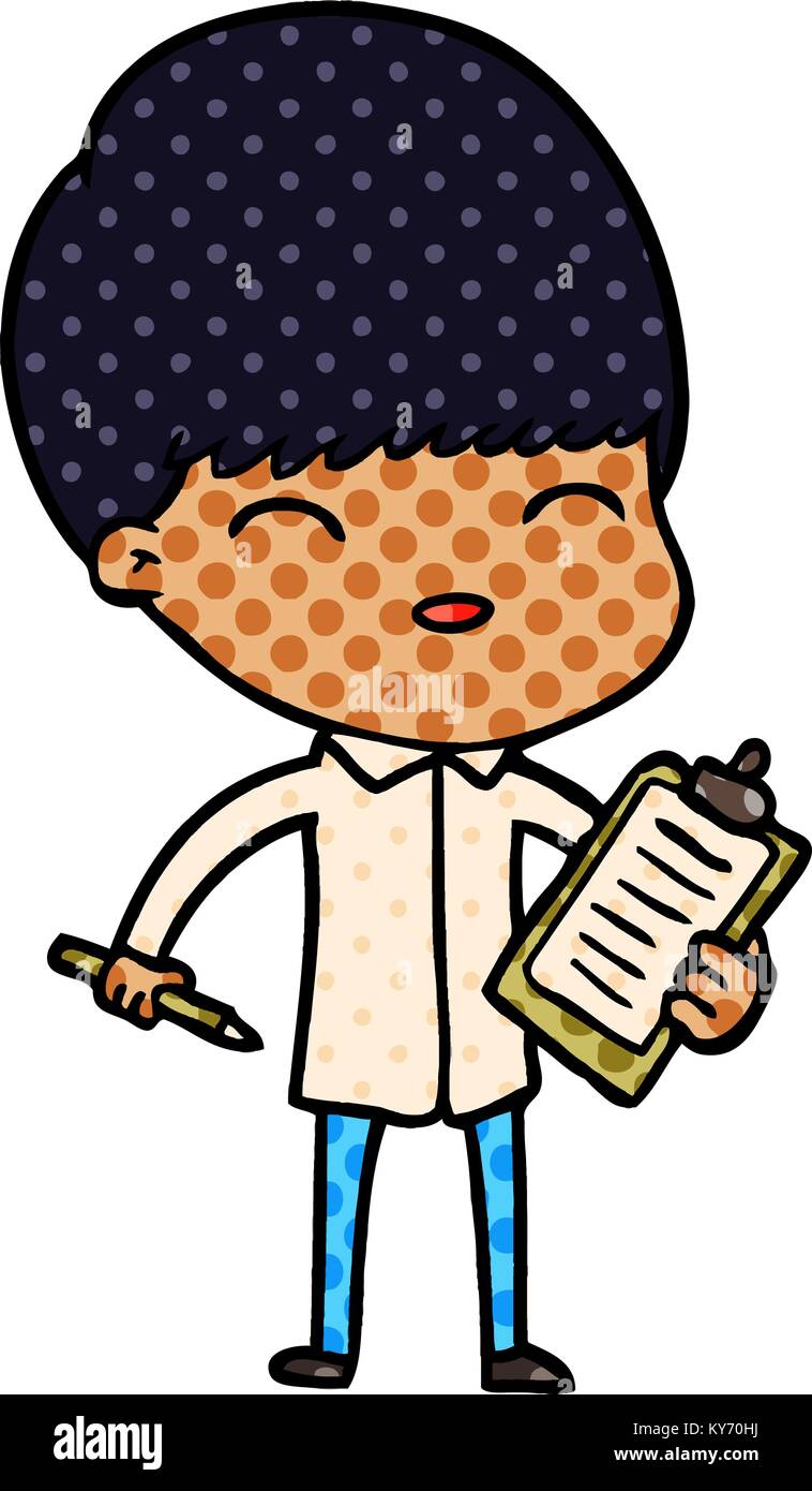 cartoon boy taking notes Stock Vector Image & Art - Alamy