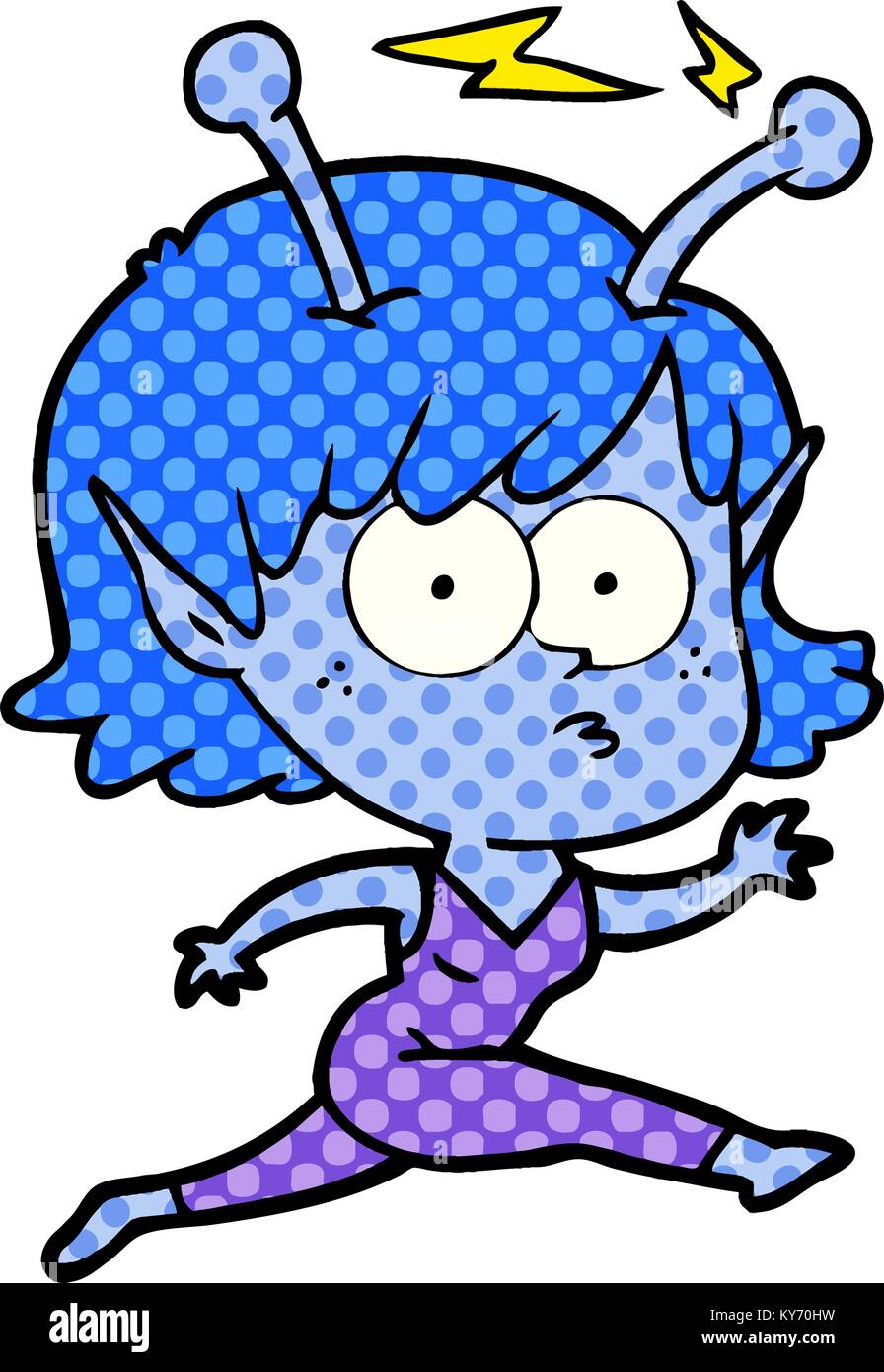 cartoon alien girl Stock Vector Image & Art - Alamy