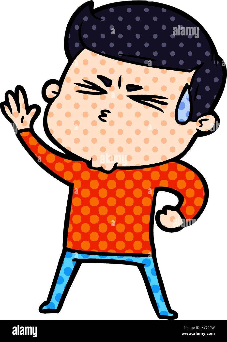 cartoon man sweating Stock Vector Image & Art - Alamy
