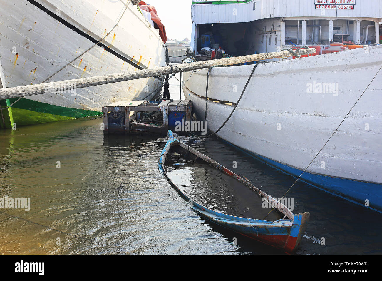 Sunda Kelapa is the old port of Jakarta where cargo can be seen loaded ...